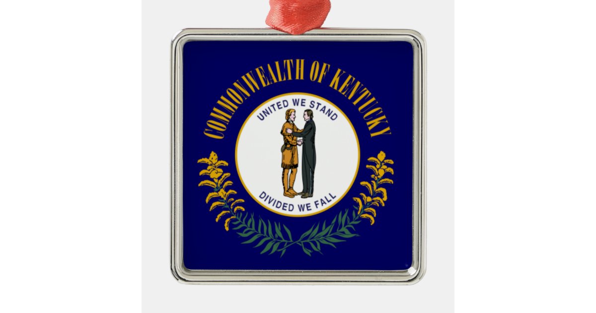 Kentucky: Bluegrass Commonwealth US State Flag Metal Ornament | Zazzle