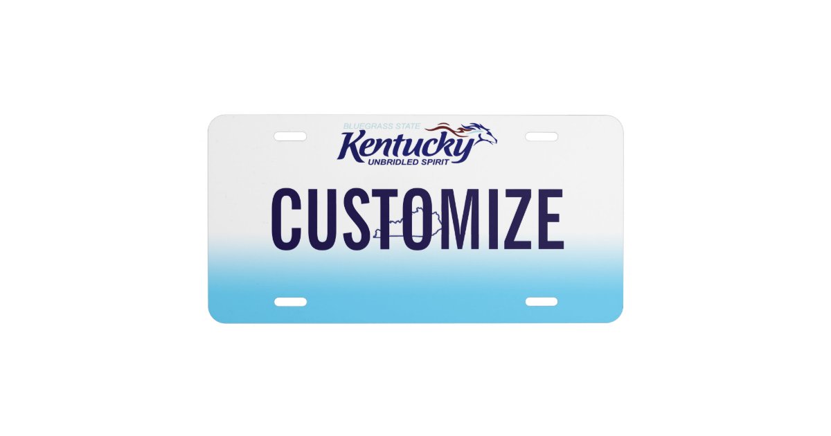 Kentucky Custom License Plate | Zazzle