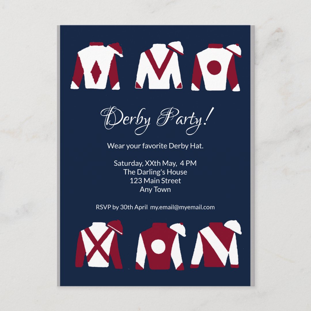 Kentucky Derby Party Invitation Postcard | Zazzle