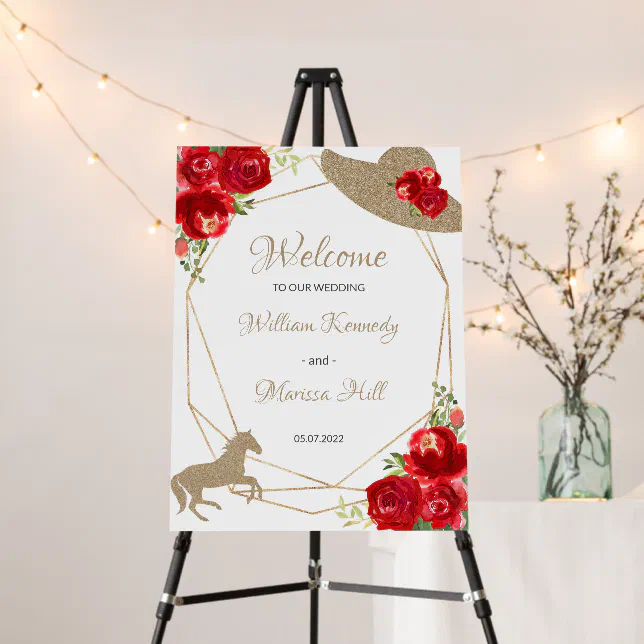 Kentucky Derby Wedding Welcome sign | Zazzle