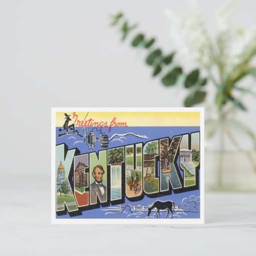 Kentucky Greetings From US States Postcard | Zazzle