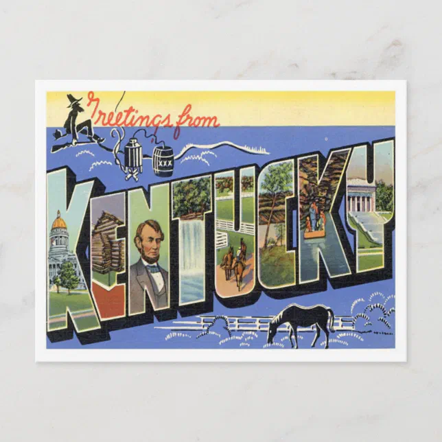 Kentucky Greetings From US States Postcard | Zazzle