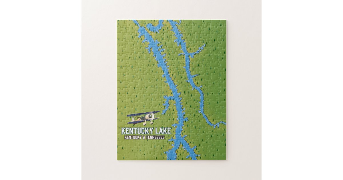 Kentucky Lake USA MAp Jigsaw Puzzle | Zazzle