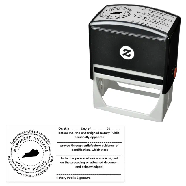 Kentucky Notary Public Acknowledgement Stamp | Zazzle