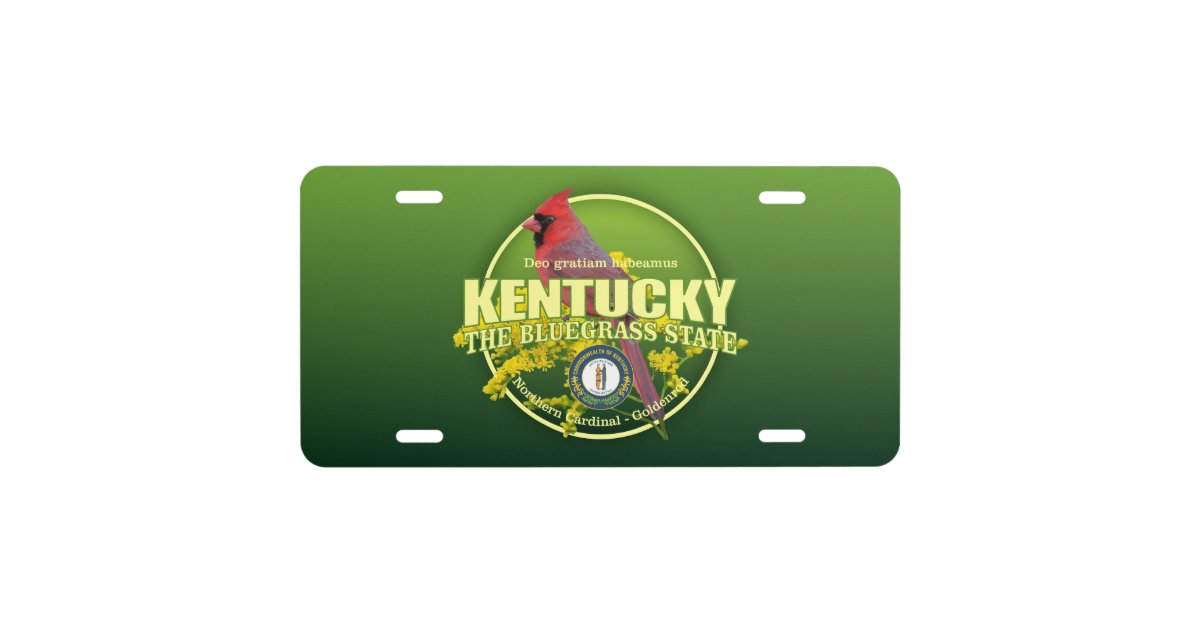 Kentucky State Bird & Flower License Plate | Zazzle
