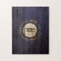 Kentucky State Flag on Old Wood Grain Jigsaw Puzzle | Zazzle