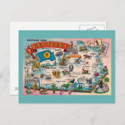 Kentucky State Map Postcard | Zazzle