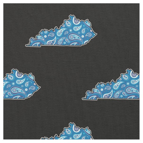 Kentucky State Pattern Blue Fabric | Zazzle