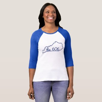 Kentucky The 606 Area Code Long Sleeve Raglan Tee | Zazzle