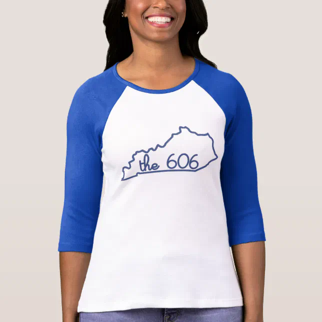 Kentucky The 606 Area Code Long Sleeve Raglan Tee | Zazzle