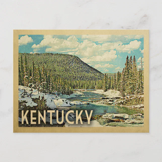 Kentucky Vintage Travel Snowy Winter Nature Postcard | Zazzle