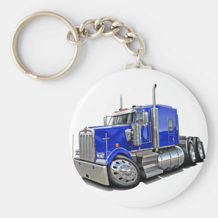 Kenworth w900 Blue Truck Keychain | Zazzle.com
