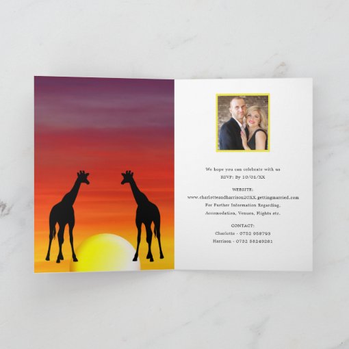 Kenya Africa Wedding Destination Invitation | Zazzle