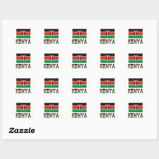 Kenya and Kenyan Flag Classic Round Sticker | Zazzle