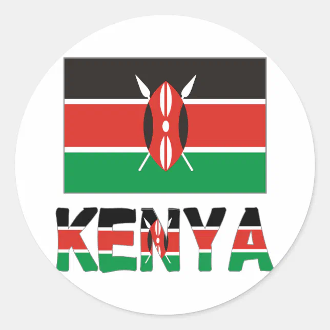Kenya and Kenyan Flag Classic Round Sticker | Zazzle