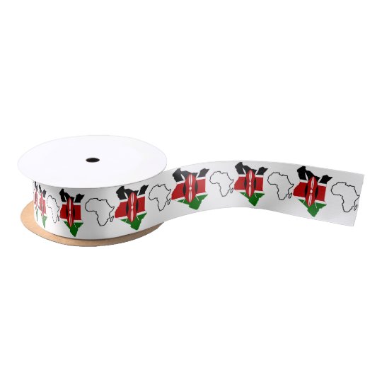 KENYA FLAG | Africa Map Outline Satin Ribbon | Zazzle.com