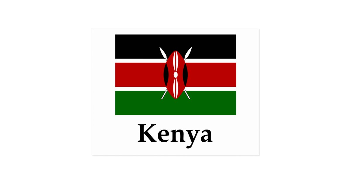 Kenya Flag And Name Postcard | Zazzle