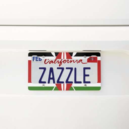 Kenya Flag Emblem License Plate Frame | Zazzle
