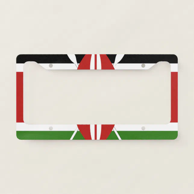 Kenya Flag Emblem License Plate Frame | Zazzle