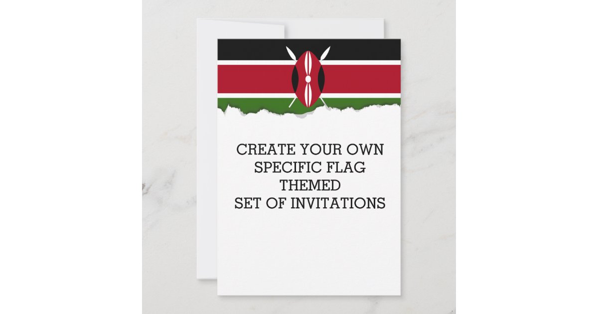 Kenya Flag Invitation | Zazzle