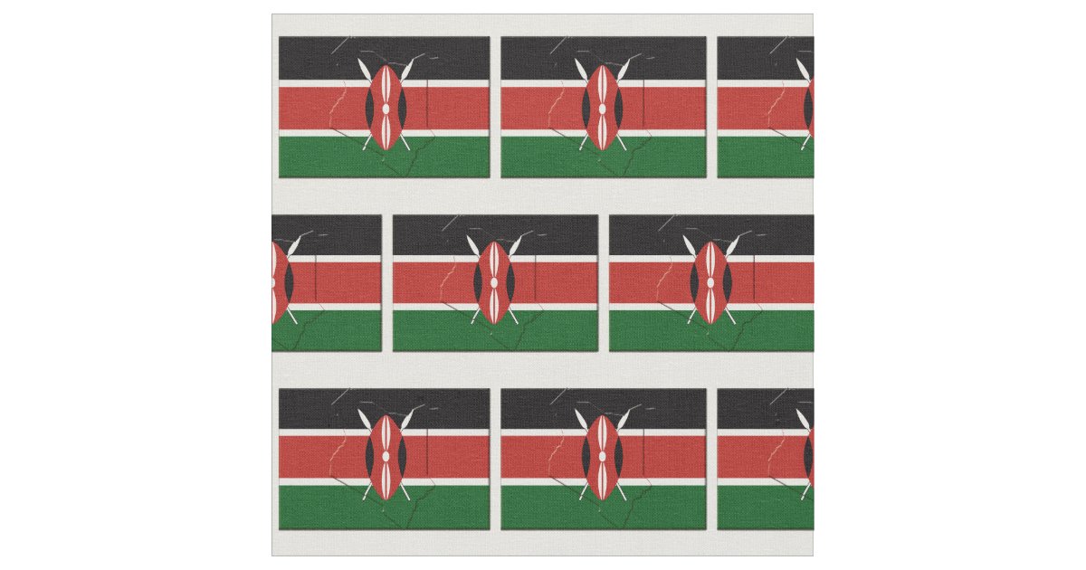 KENYA FLAG Map Outline Fabric | Zazzle