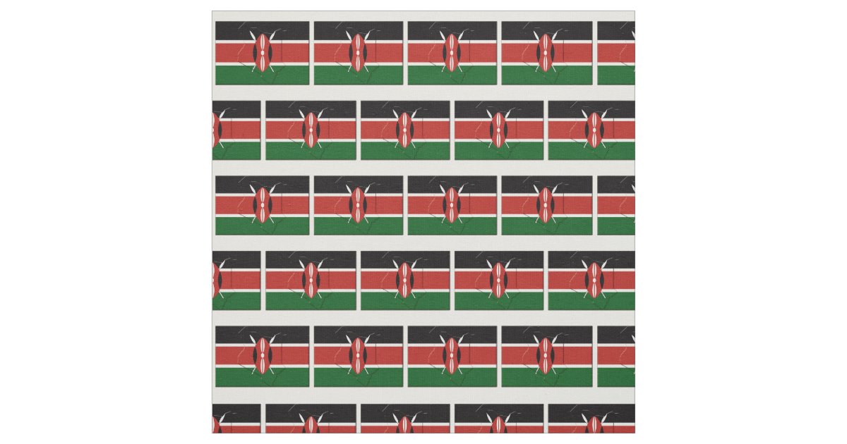 KENYA FLAG Map Outline Fabric | Zazzle