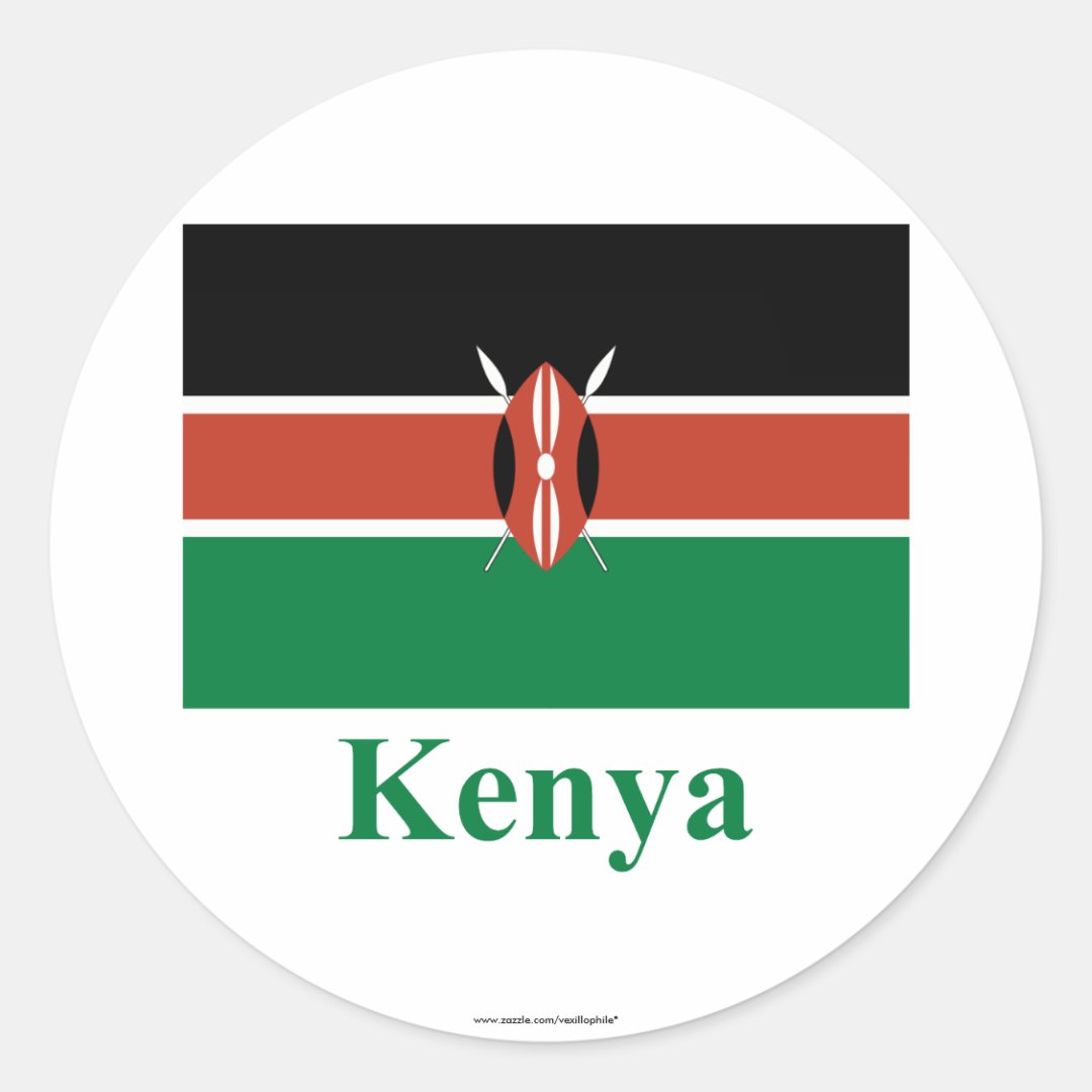 Kenya Flag with Name Classic Round Sticker | Zazzle