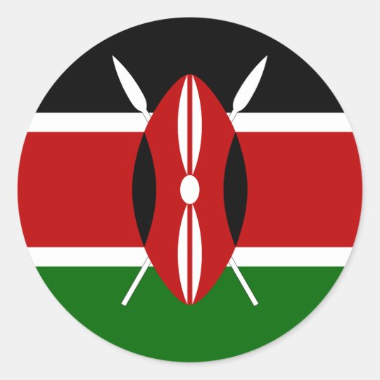 Kenya (Kenyan) Flag Classic Round Sticker | Zazzle.com