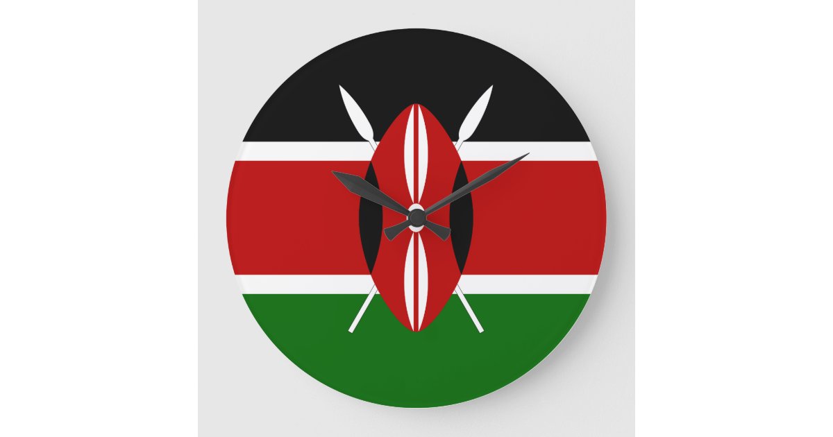Kenya (Kenyan) Flag Large Clock | Zazzle