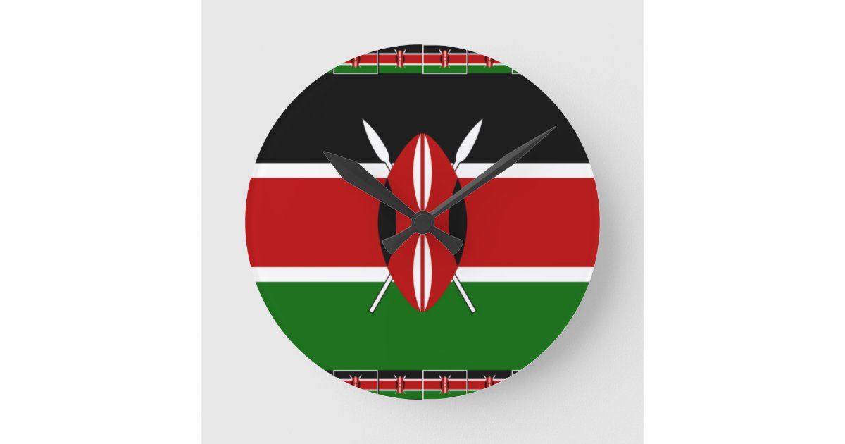 Kenya Kenyan Flags Round Clock | Zazzle