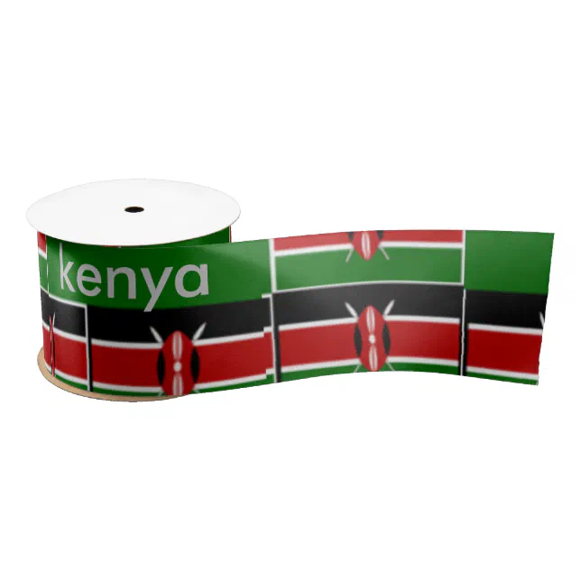 Kenya National Flag colors XOXO Satin Ribbon | Zazzle