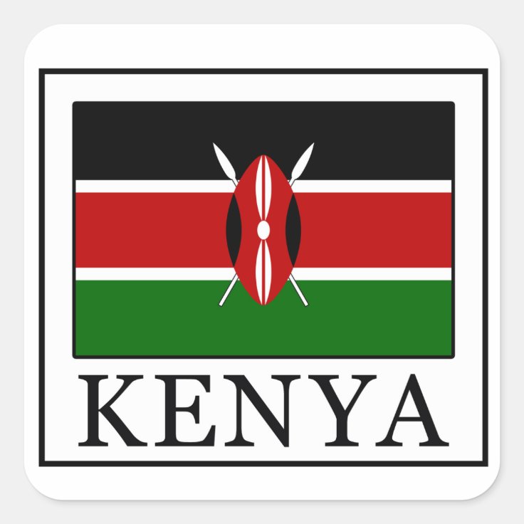 Kenya Square Sticker | Zazzle