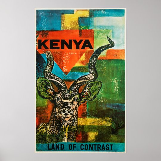 Kenya Vintage Travel Poster | Zazzle.com