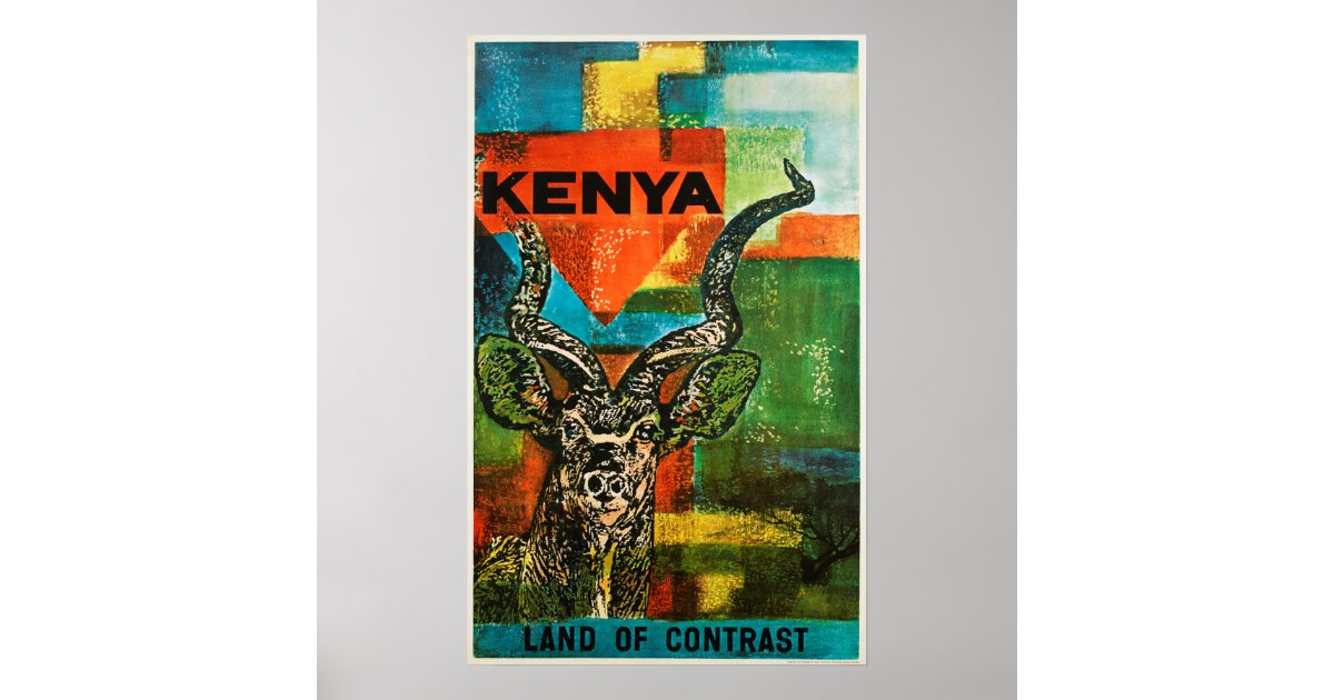 Kenya Vintage Travel Poster | Zazzle