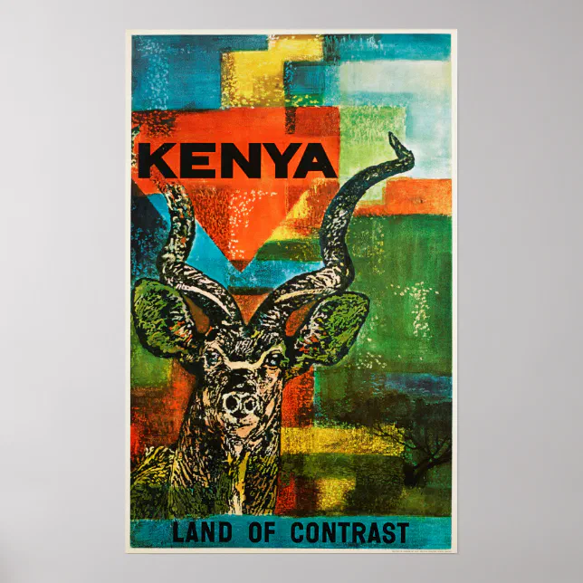 Kenya Vintage Travel Poster | Zazzle