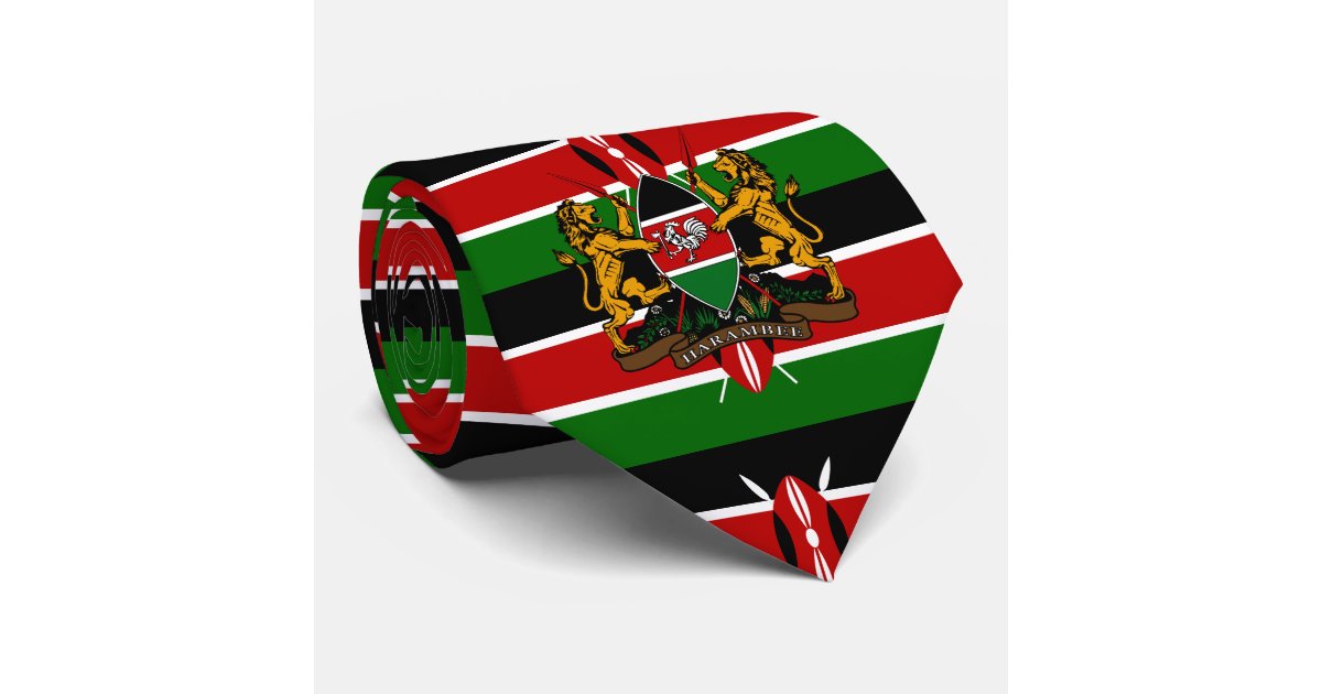 Kenyan Flag & Coat of Arms, Flag of Kenya Neck Tie | Zazzle
