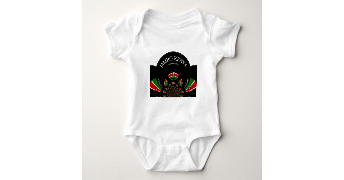 Kenyan Flag Inspired Jambo Welcome Design Art Baby Bodysuit | Zazzle