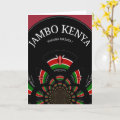 Kenyan Flag Inspired Jambo Welcome Design Art Card | Zazzle