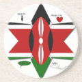 Kenyan Flag Safari: Star Design | Bucket List Idea Coaster | Zazzle