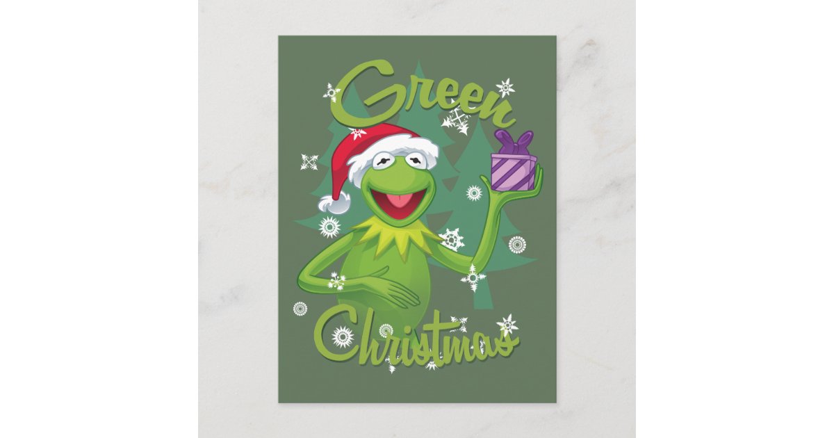 Kermit the Frog | Green Christmas Holiday Postcard | Zazzle