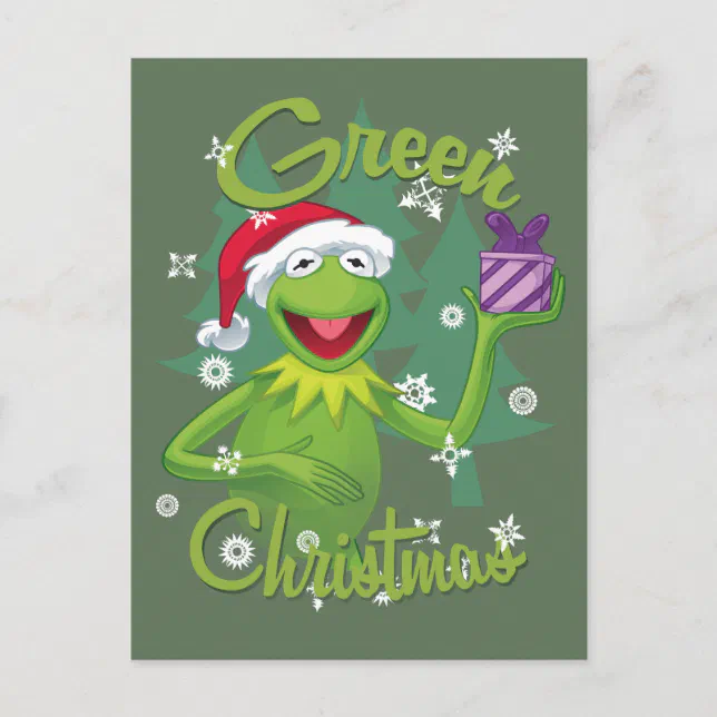 Kermit the Frog | Green Christmas Holiday Postcard | Zazzle