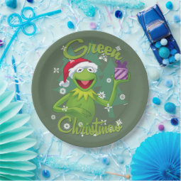 Kermit the Frog | Green Christmas Paper Plates | Zazzle