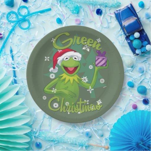 Kermit the Frog | Green Christmas Paper Plates | Zazzle