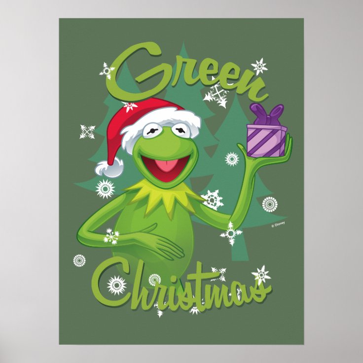 Kermit the Frog | Green Christmas Poster | Zazzle
