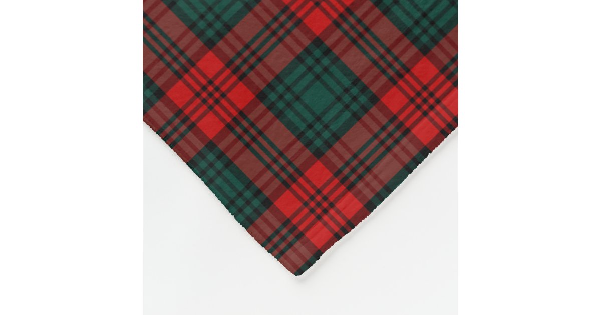 Kerr Clan Red And Forest Green Tartan Fleece Blanket Zazzle