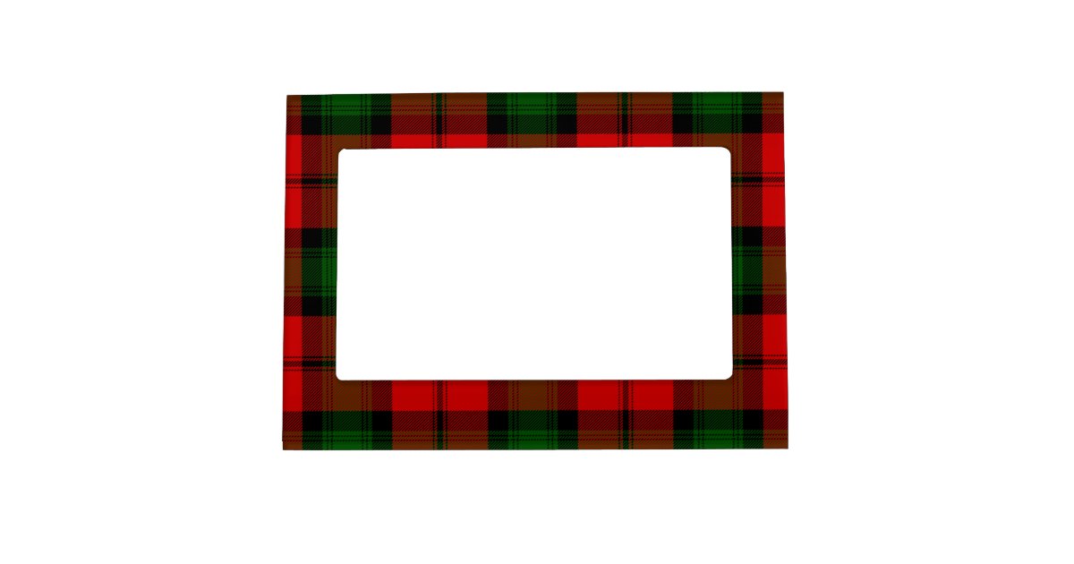 Kerr tartan red green plaid magnetic photo frame | Zazzle