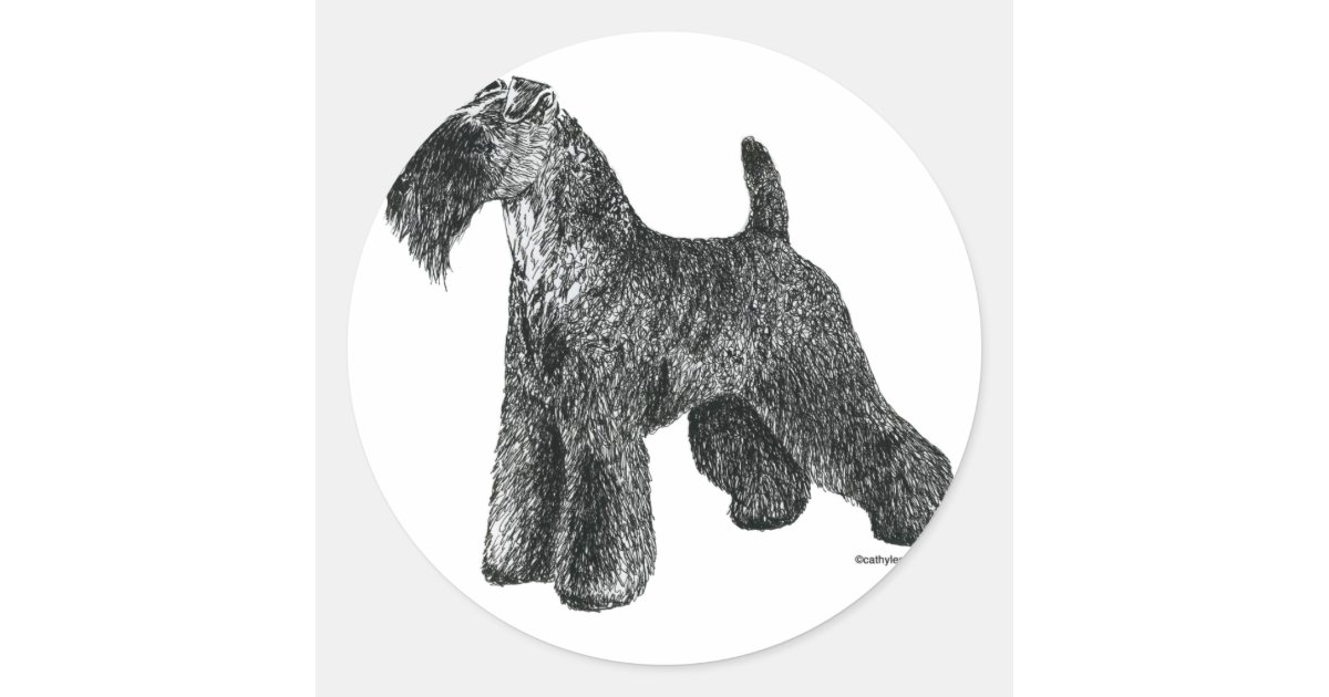 Kerry Blue Terrier Classic Round Sticker | Zazzle