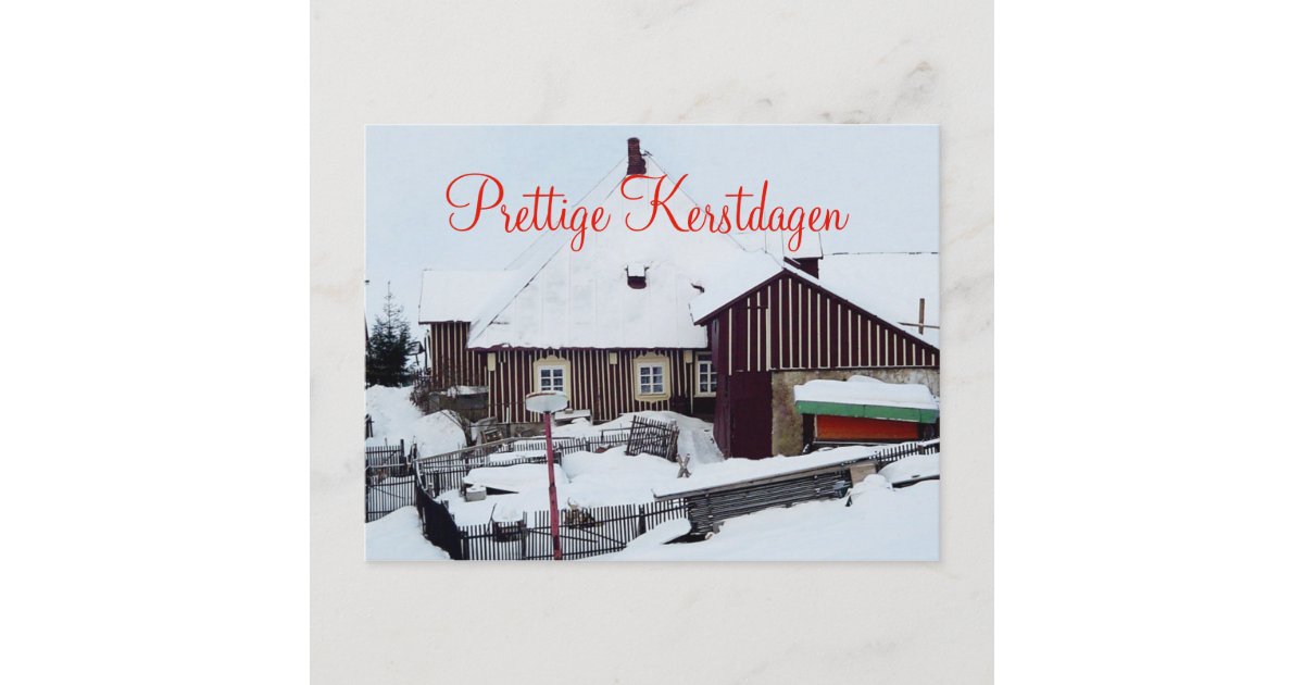 Kerstkaart Prettige Kerstdagen Postcard | Zazzle