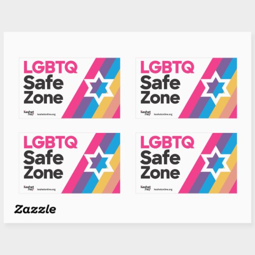 Keshet LGBTQ Safe Zone Stickers, Modern Rectangular Sticker | Zazzle