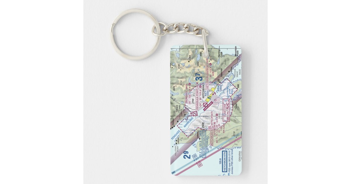 Ketchikan Int. Airport chart / taxi diagram Keychain | Zazzle